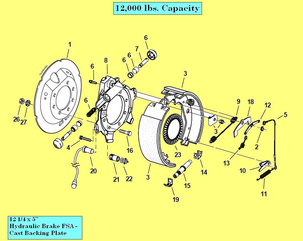 Dexter 12K HD AXLE PARTS