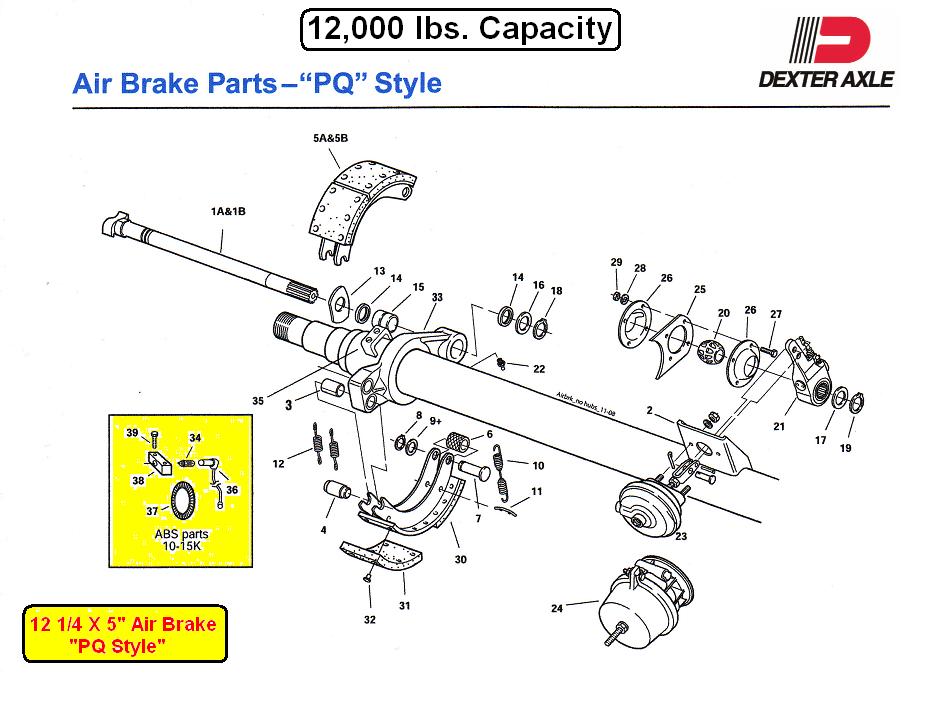 Dexter 12K HD AXLE PARTS