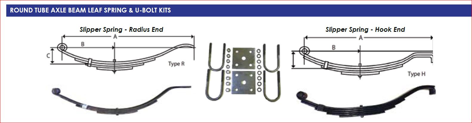 Slipper Springs, Suspension - Springs / U-Bolt / Tie Plate
